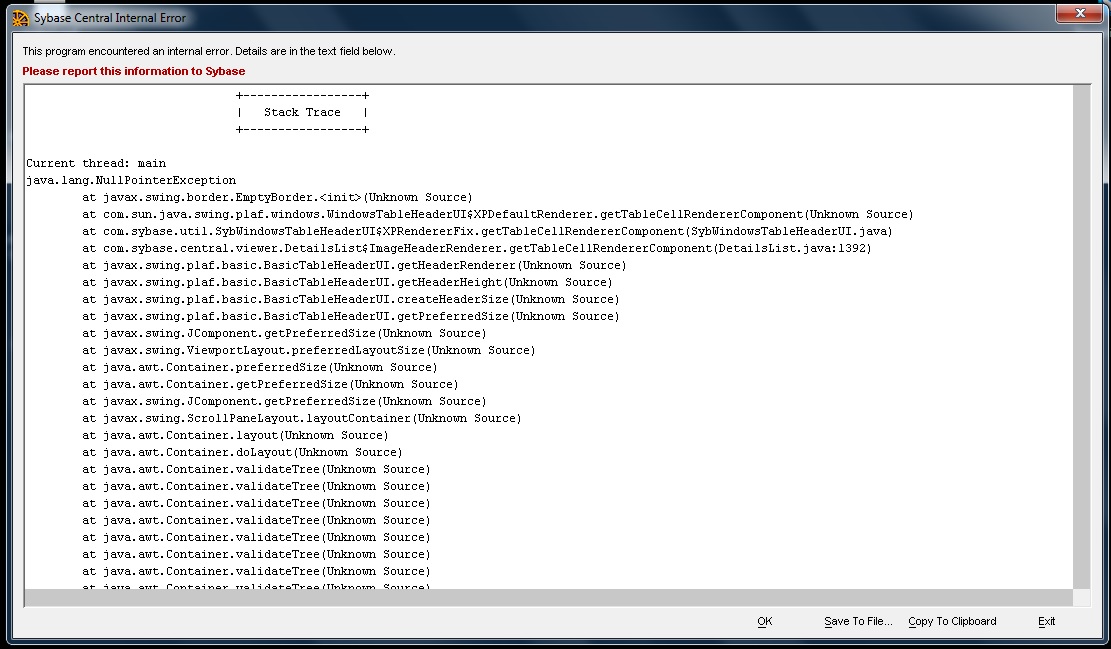 Erro do Java com Sybase 9 e Windows 7 – Abrantes Filho