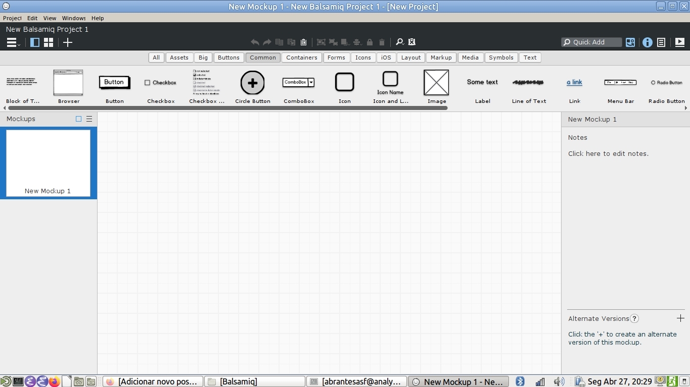 Balsamiq Mockups no Ubuntu 16.04 – Abrantes Filho