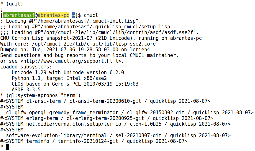 Ambiente de Desenvolvimento para Common Lisp: Emacs + SBCL + CMUCL + Quicklisp + utilitários ...